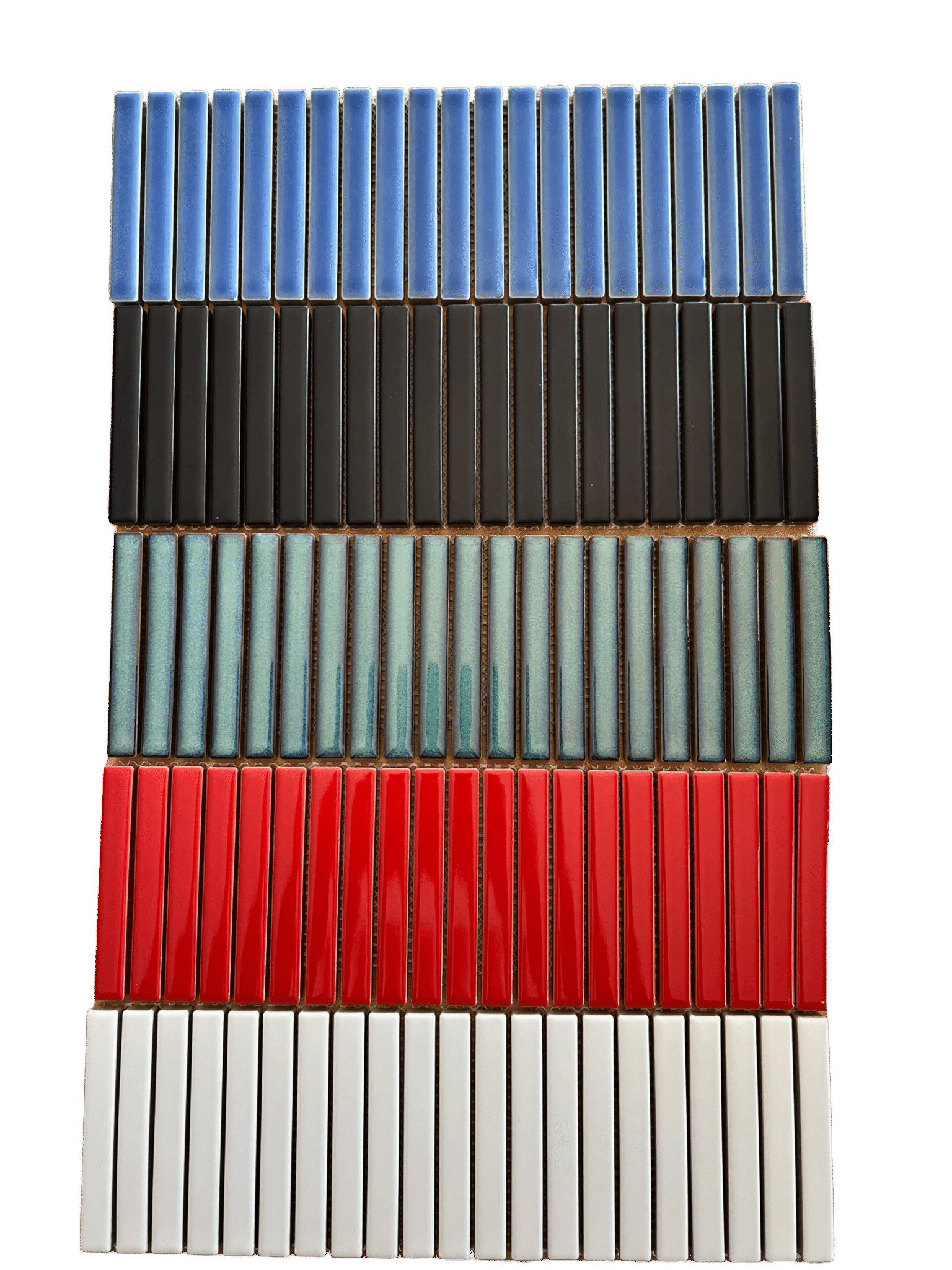 Glazed Ceramic Mini Strips Various Colors – Tulp Mosaics